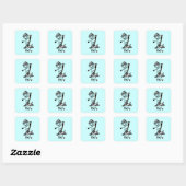 Miner Stick Figure Square Sticker | Zazzle