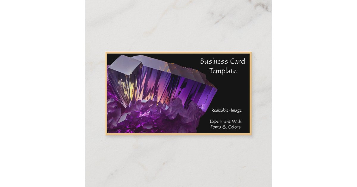 Minerals Crystal Energy Amethyst Business Card | Zazzle