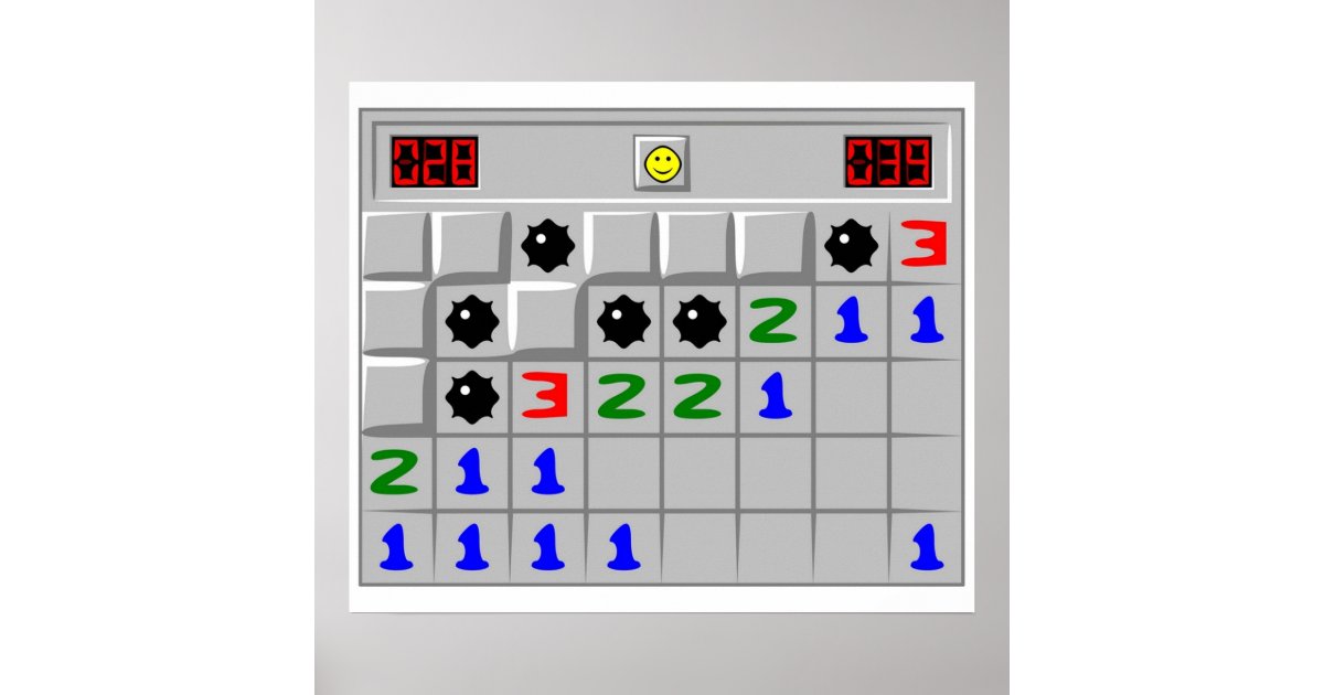 Minesweeper Windows XP Retro Game Poster | Zazzle