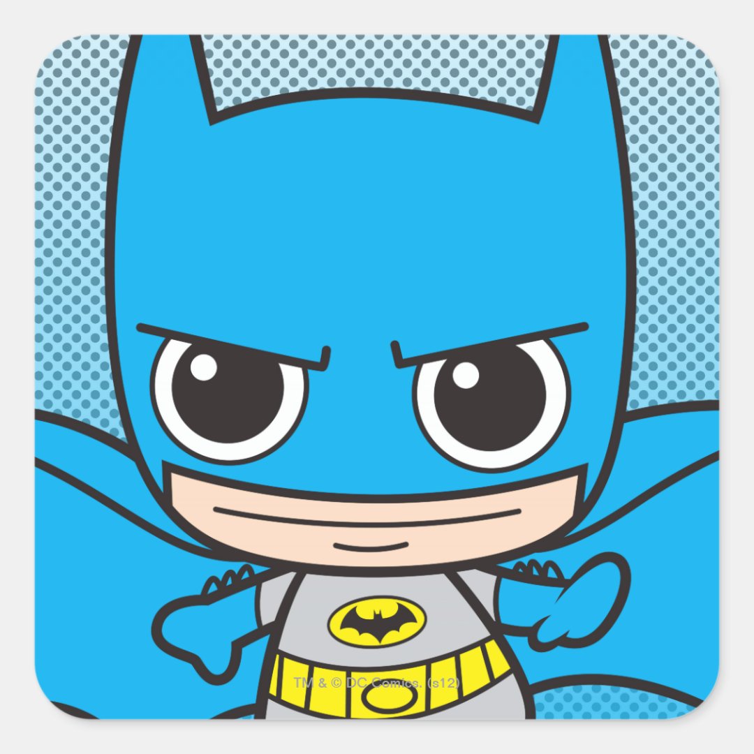 Mini Batman Running Square Sticker | Zazzle