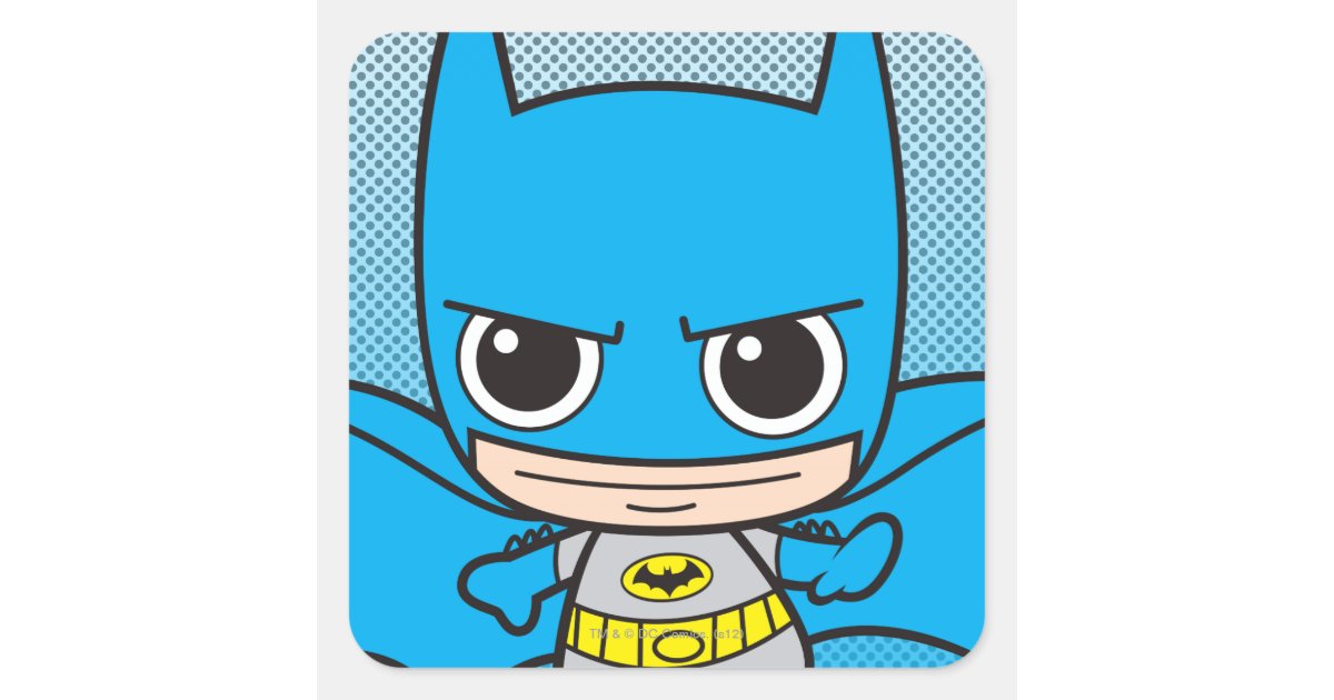 Mini Batman Running Square Sticker | Zazzle