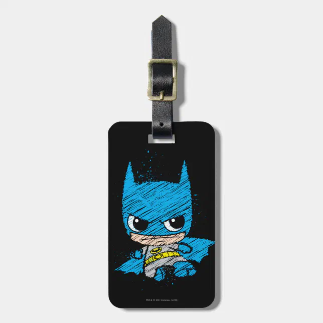 Mini Batman Sketch Luggage Tag | Zazzle
