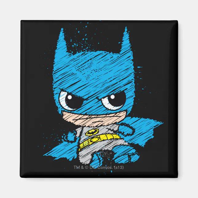 Mini Batman Sketch Magnet | Zazzle