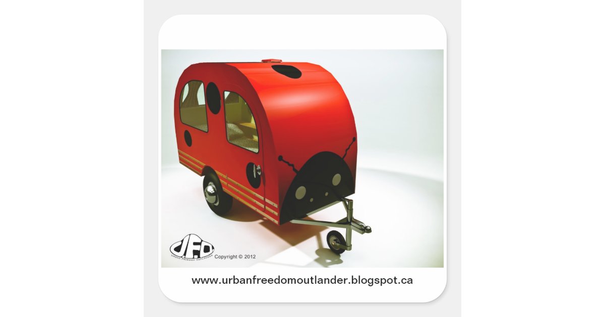 Mini Bike Camper Ladybug style Sticker | Zazzle