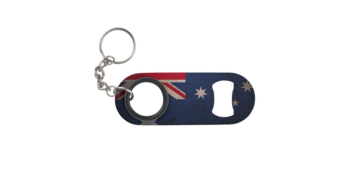 Mini Bottle Opener Keychain - Australian Flag | Zazzle
