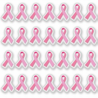 Mini Breast Cancer Awareness Pink Ribbon X 28 Sticker | Zazzle