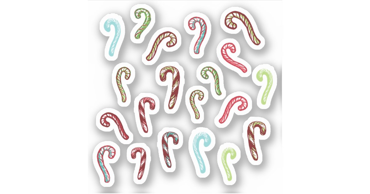 Mini Candy Canes 18 count Sticker | Zazzle