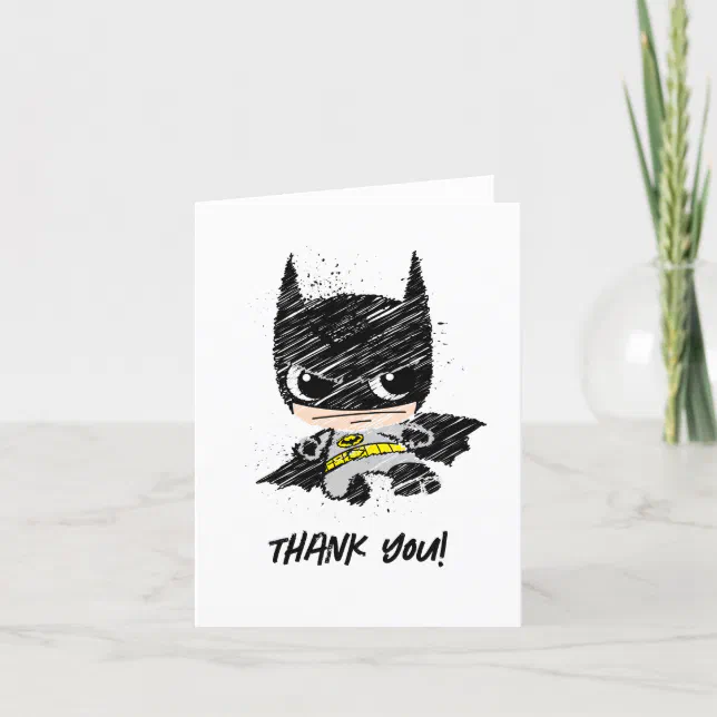 Mini Classic Batman Sketch Birthday - Thank You | Zazzle