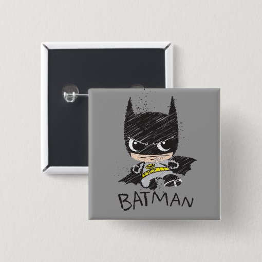 Mini Classic Batman Sketch Button | Zazzle