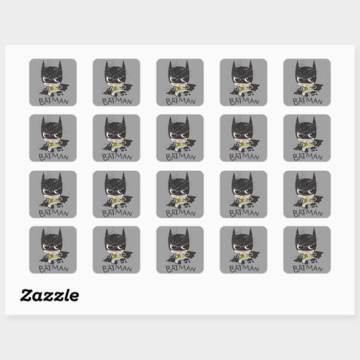Mini Classic Batman Sketch Square Sticker | Zazzle