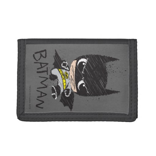Mini Classic Batman Sketch Trifold Wallet | Zazzle