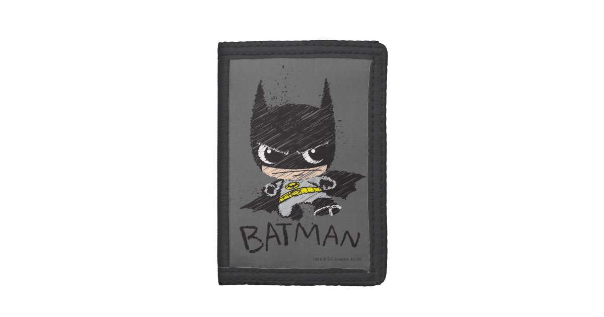 Mini Classic Batman Sketch Trifold Wallet | Zazzle