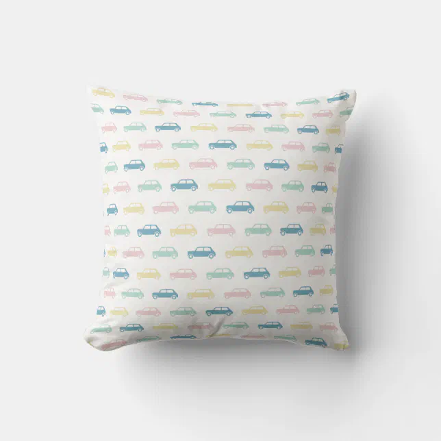 Mini Coopers on the Go - Pastel - Throw Pillow | Zazzle