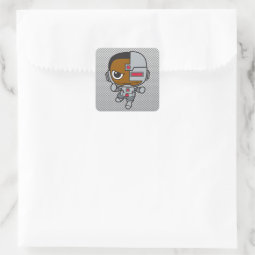 Mini Cyborg Square Sticker | Zazzle