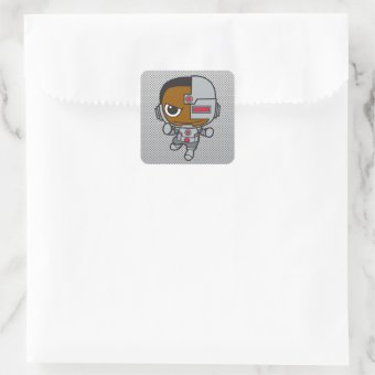 Mini Cyborg Square Sticker | Zazzle
