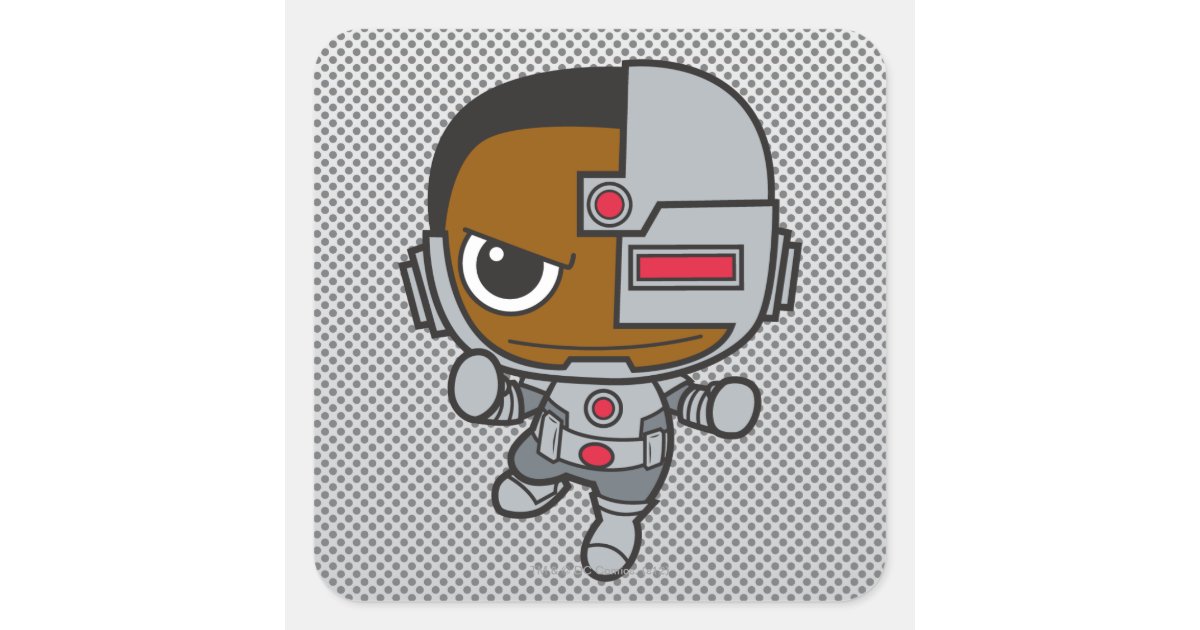 Mini Cyborg Square Sticker | Zazzle