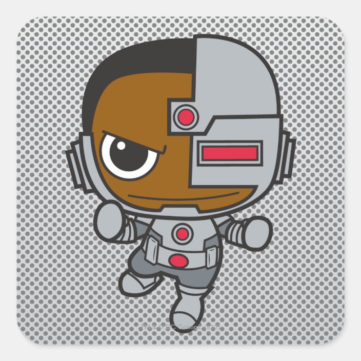 Mini Cyborg Square Sticker | Zazzle.com