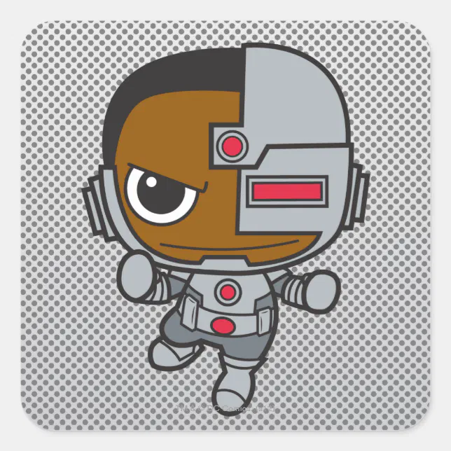 Mini Cyborg Square Sticker | Zazzle