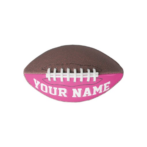 Mini DARK PINK AND WHITE Personalized Football | Zazzle