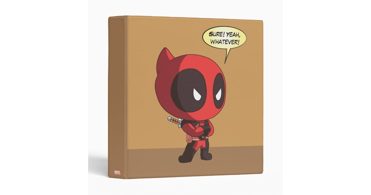 Mini Deadpool Arms Crossed 3 Ring Binder | Zazzle