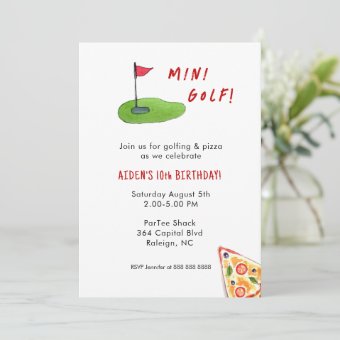 Mini Golf Birthday Party Invitation | Zazzle