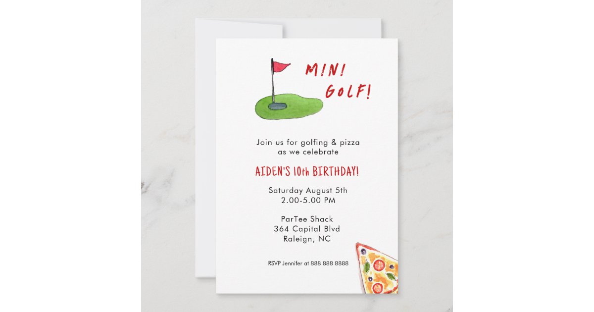 Mini Golf Birthday Party Invitation | Zazzle