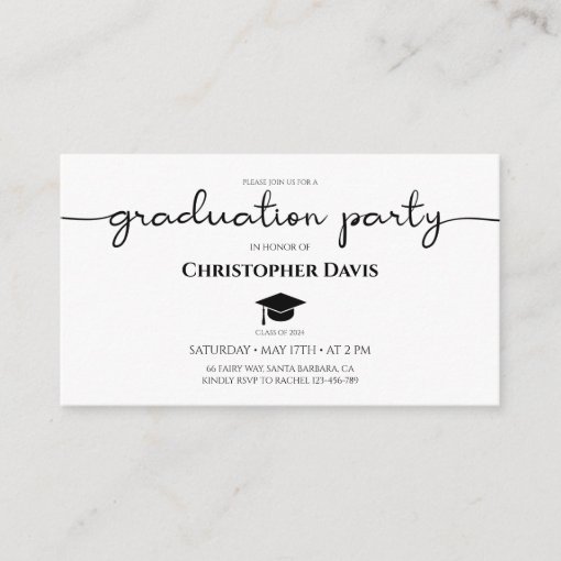 Mini Graduation Invite, Class of 2024 Graduation Enclosure Card | Zazzle