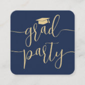 Mini Graduation Party Invitation Navy & Gold Card | Zazzle