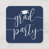 Mini Graduation Party Invitation Navy & White Card | Zazzle