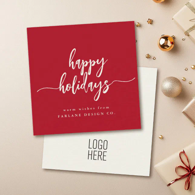 Mini Happy Holidays Modern Elegant Script Note Card | Zazzle