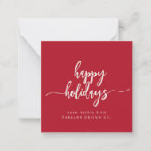 Mini Happy Holidays Modern Elegant Script Note Card | Zazzle