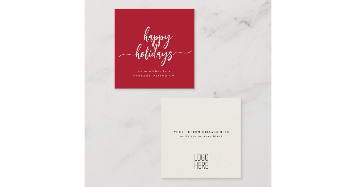 Mini Happy Holidays Modern Elegant Script Note Card | Zazzle