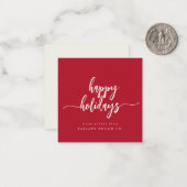 Mini Happy Holidays Modern Elegant Script Note Card | Zazzle