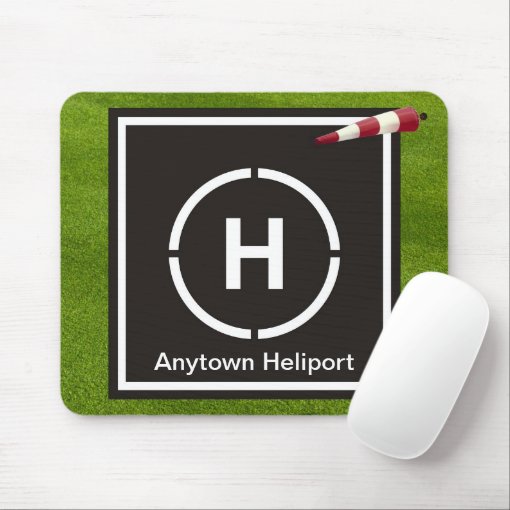Mini helicopter landing pad - Anytown Heliport Mouse Pad | Zazzle