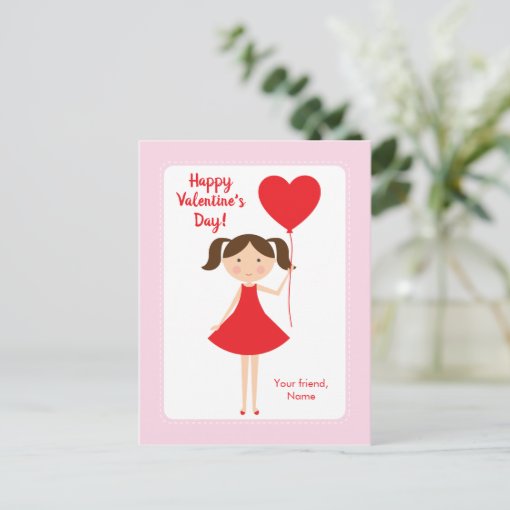 Mini Me Girl Class Valentine Cards | Zazzle