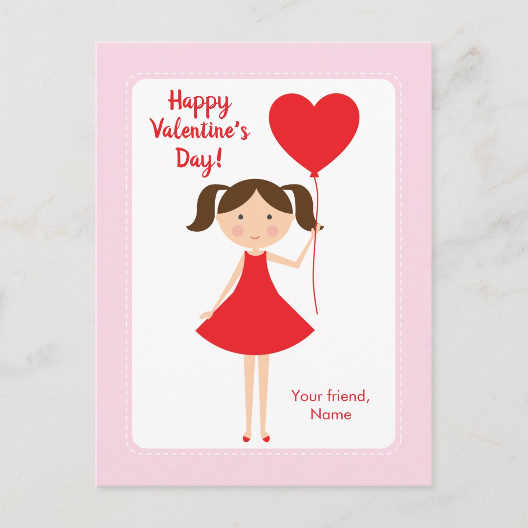 Mini Me Girl Class Valentine Cards | Zazzle