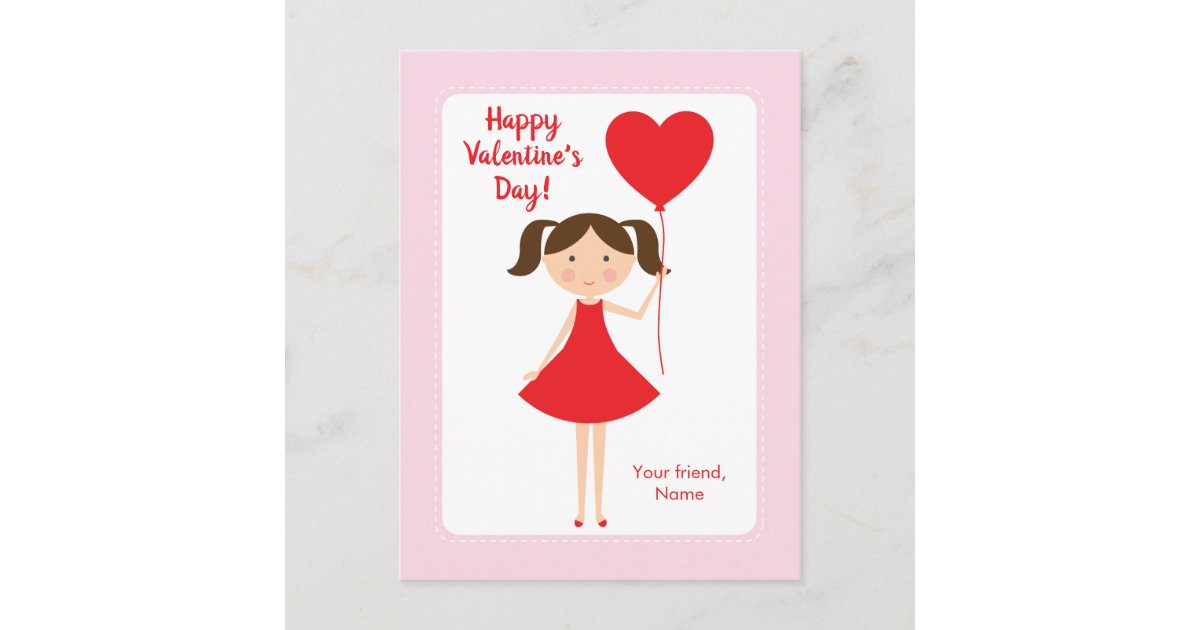 Mini Me Girl Class Valentine Cards | Zazzle