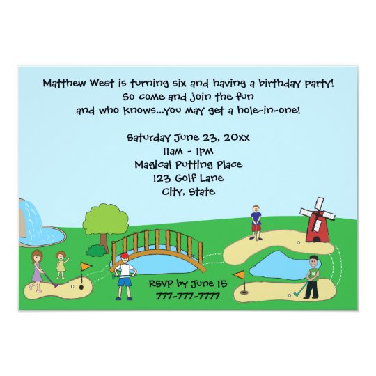 Mini / Miniature Golf Birthday Party Invitations | Zazzle.com