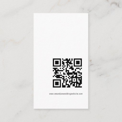 Mini Modern Calligraphy QR Code Wedding Details Enclosure Card | Zazzle