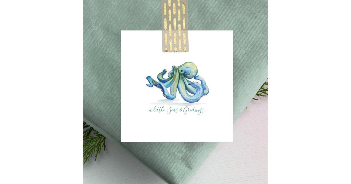 Mini Octopus Christmas Note Card | Zazzle