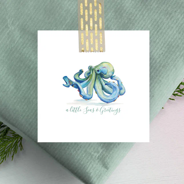 Mini Octopus Christmas Note Card | Zazzle