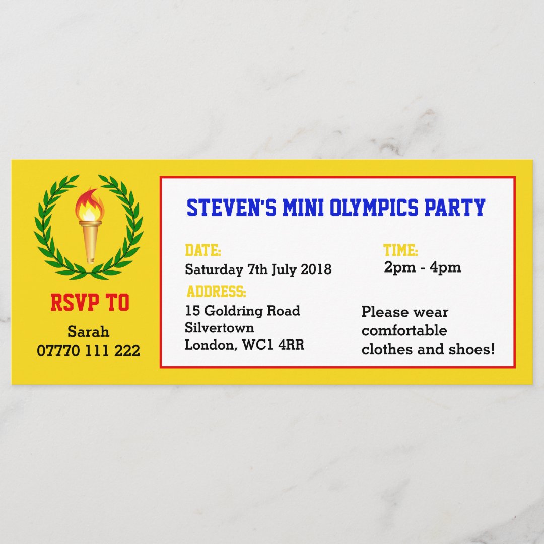Mini Olympics Party Invitation | Zazzle