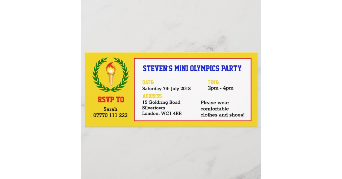 Mini Olympics Party Invitation | Zazzle