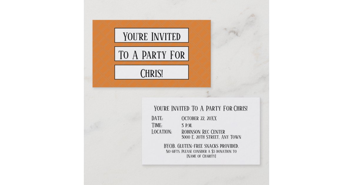 Mini Party Invitation Reminder Template | Zazzle