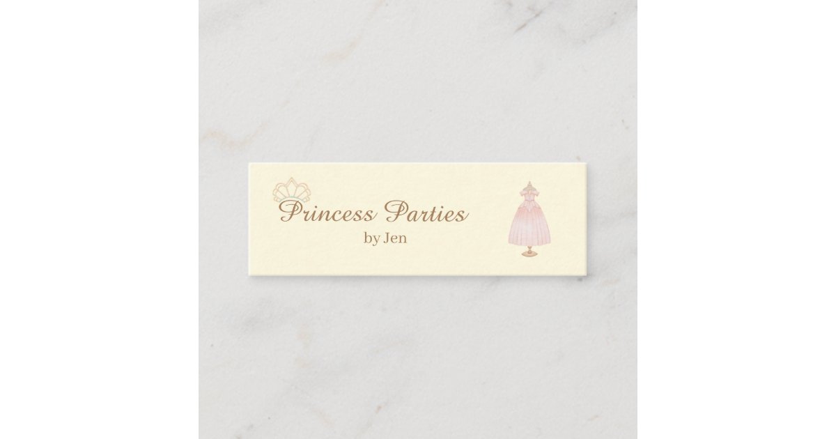 Mini Princess Party Business Card | Zazzle