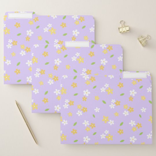 Mini Purple Flower Pattern File Folder | Zazzle.com