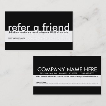 mini refer a friend referral card | Zazzle