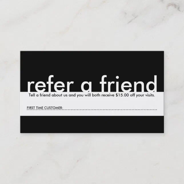 mini refer a friend referral card | Zazzle