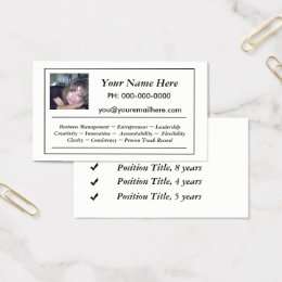 Resume Business Cards & Templates | Zazzle