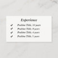 Mini Resume Business Card | Zazzle